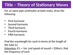 Stationary Wave Equation | Teaching Resources