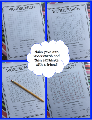 English months and days word search activities - ELA - ESL - ELL ...