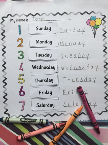 English months and days cut and paste activity - ELA - ESL - ELL ...