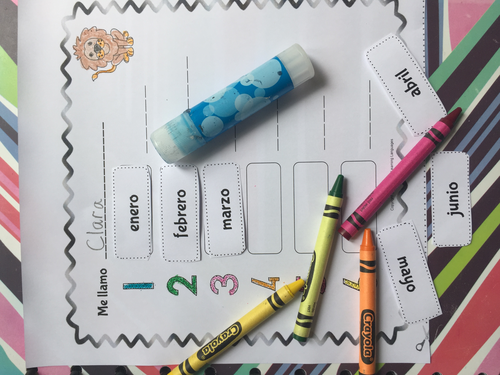 Spanish months and days cut and paste activity - Los días y los meses ...