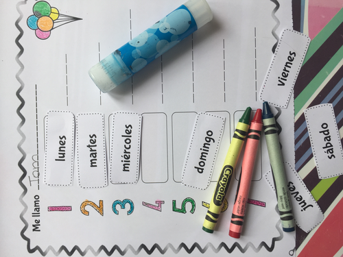 Spanish months and days cut and paste activity - Los días y los meses ...