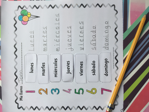 Spanish months and days cut and paste activity - Los días y los meses ...