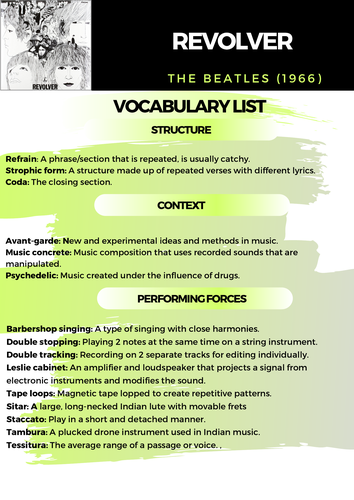 The Beatles Resources Edexcel Music A level | Teaching Resources