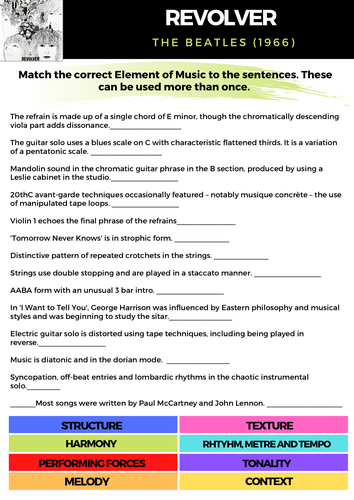 The Beatles Resources Edexcel Music A level | Teaching Resources