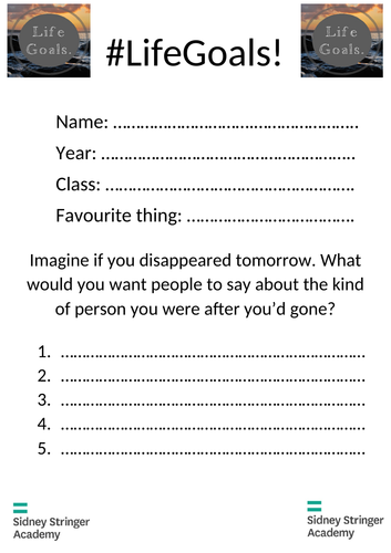Life Goals! A motivational and interactive workbook | Teaching Resources