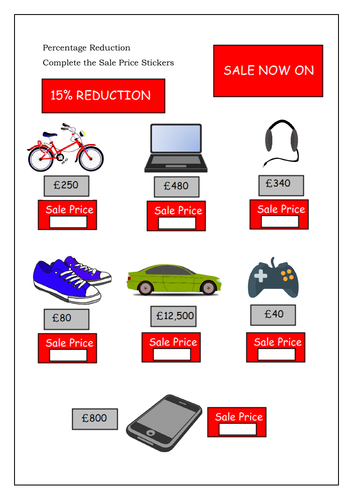Real Life Percentage Increase and Decrease of Amounts worksheet ...