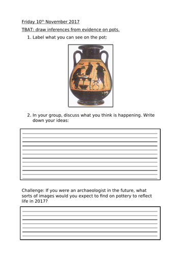 Year 5 Ancient Greeks: Greek Urns | Teaching Resources