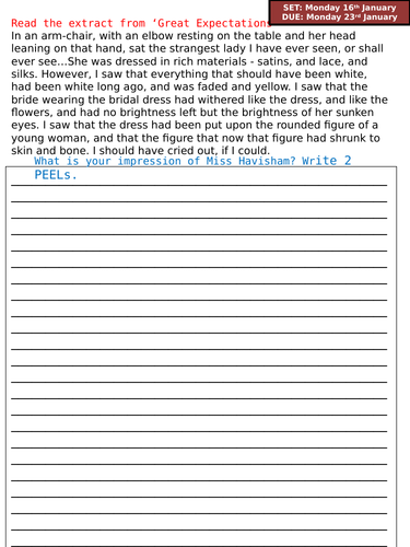 A series of weekly reading homework tasks | Teaching Resources