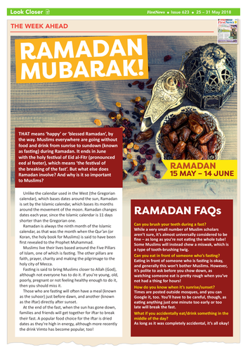 Ramadan Full Lesson KS2/3 Activity Sheet | Teaching Resources