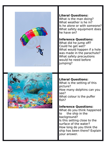 Guided reading inference cards | Teaching Resources