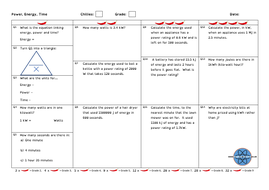 Power, Energy and Time - GCSE Physics and/or Combined Science ...