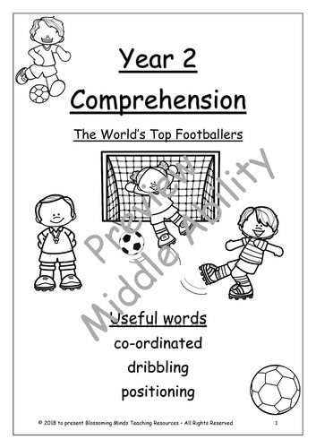 Year 2 Footballers Reading Comprehensions | Teaching Resources