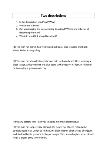 Year 9 descriptive writing | Teaching Resources