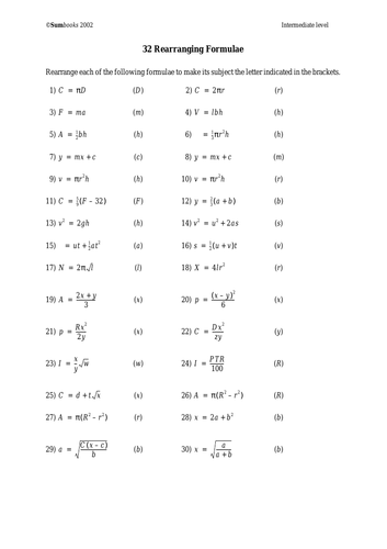 GCSE Edexcel Maths Algebra Formula | Teaching Resources GCSE Edexcel Maths Algebra Formula | Teaching Resources
