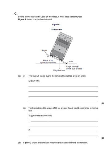 GCSE AQA Physics Forces Revision 2 | Teaching Resources