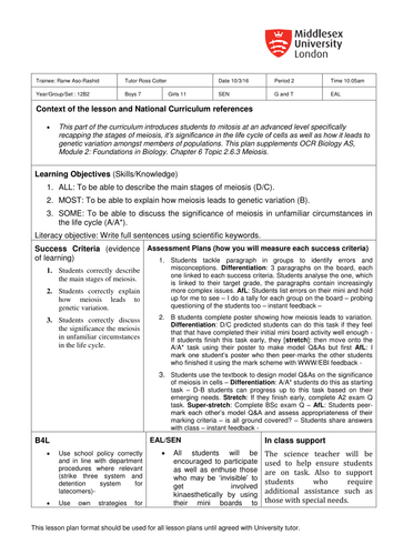 OCR Biology AS 2.6.3 Meiosis (New 2015 OCR Spec) | Teaching Resources