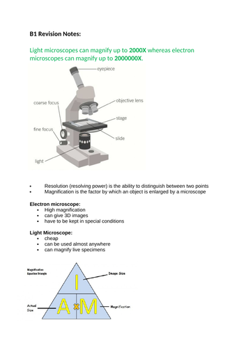 AQA GCSE BIOLOGY 9-1 CHAPTER B1: COMPLETE REVISION | Teaching Resources