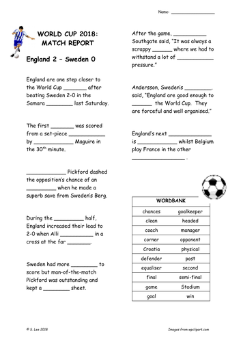 Literacy resources: World Cup Football 2018 | Teaching Resources
