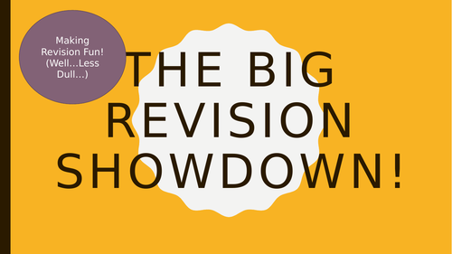The BIG Revision Showdown - revision fun! games/intervention. English ...