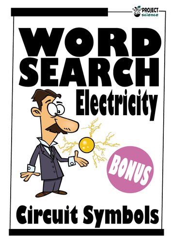 Electricity Circuit Symbols Memory Game and Word Search | Teaching ...