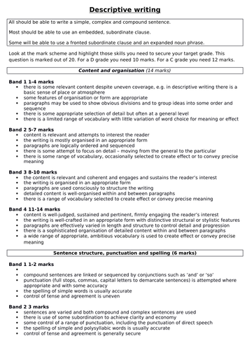 Descriptive writing | Teaching Resources