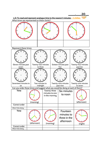 Telling Time on an Analogue Clock (Nearest minute) - KS2 | Teaching ...