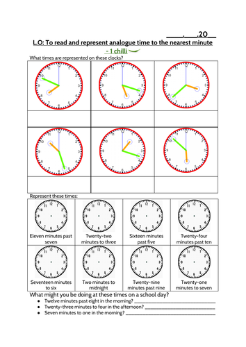 Telling Time on an Analogue Clock (Nearest minute) - KS2 | Teaching ...