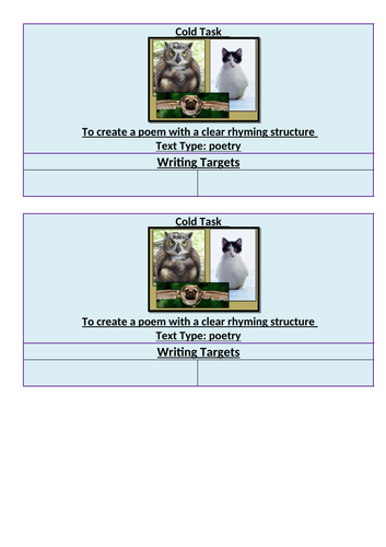 THE JABBERWOCKY - LESSON 1 - COLD TASK | Teaching Resources