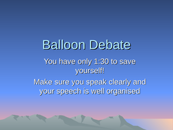Balloon Debate | Teaching Resources
