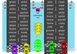 FUN phonics racing game perferct for Phonics screening check practice ...