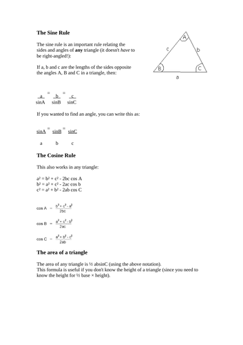 GCSE Edexcel Maths Trigonometry Sine rule | Teaching Resources