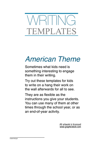 American Theme writing templates | Teaching Resources