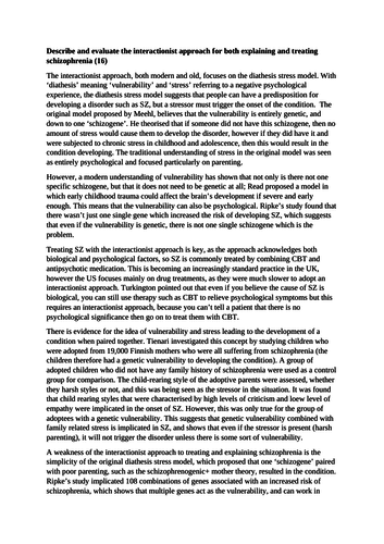 A-level AQA Psychology Schizophrenia: Interactionist approach to ...