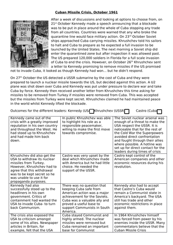 Grades 9-1 AQA Cold War revision | Teaching Resources