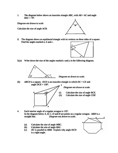 GCSE Edexcel Maths Angles Interior and Exterior - Triangles | Teaching ...