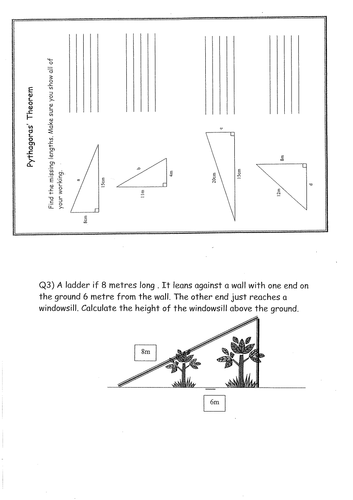GCSE Edexcel Maths Shapes Pythagoras theorem | Teaching Resources