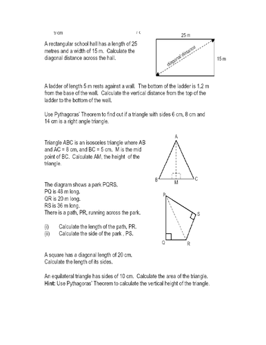 GCSE Edexcel Maths Shapes Pythagoras theorem | Teaching Resources