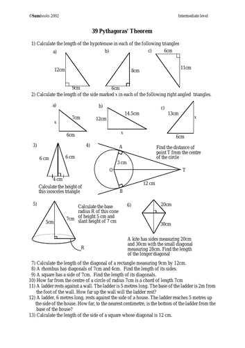 GCSE Edexcel Maths Shapes Pythagoras theorem | Teaching Resources