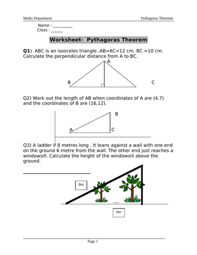 GCSE Edexcel Maths Shapes Pythagoras theorem | Teaching Resources