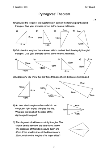 GCSE Edexcel Maths Shapes Pythagoras theorem | Teaching Resources
