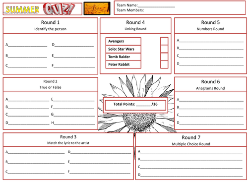 Summer Quiz - End of Term End of Year | Teaching Resources