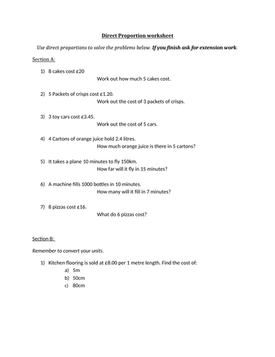 GCSE Edexcel Maths Number Proportion | Teaching Resources