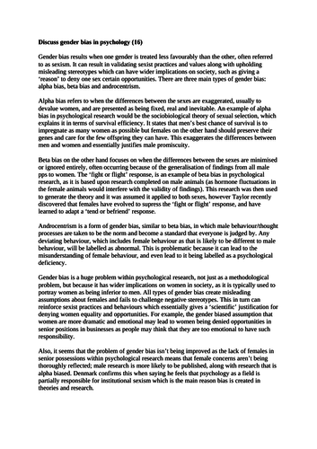 A-level AQA Psychology Issues and Debates: Gender Bias in Psychology 16 ...