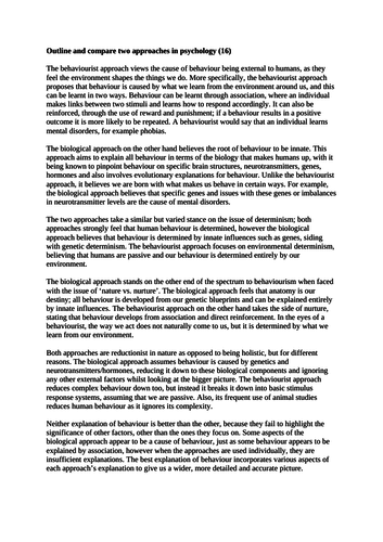 A-level AQA Psychology Approaches: Outline and Compare two approaches ...