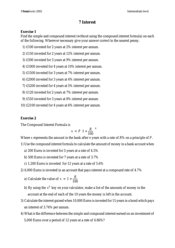 GCSE Edexcel Maths Number Percentages | Teaching Resources