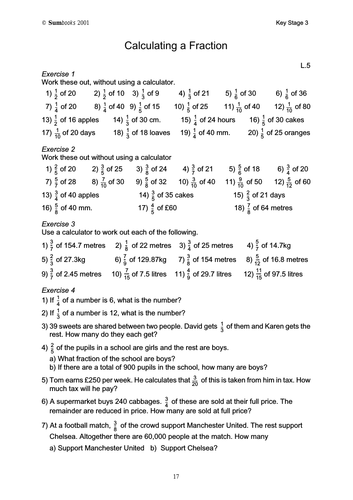 GCSE Edexcel Maths Number Fractions of Amounts | Teaching Resources