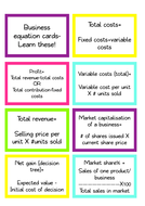 AQA A-level Business Formulae revision cards | Teaching Resources
