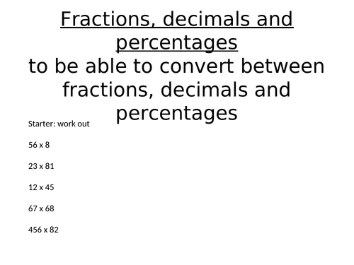 GCSE Edexcel Maths Number Fractions Conversion | Teaching Resources