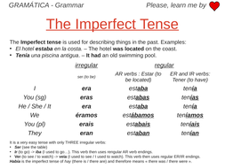 Imperfect Tense - Grammar Work | Teaching Resources