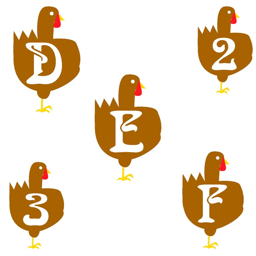 Thanksgiving Turkey Alphabet & Numbers Clip Art - Alphabet Letters ...